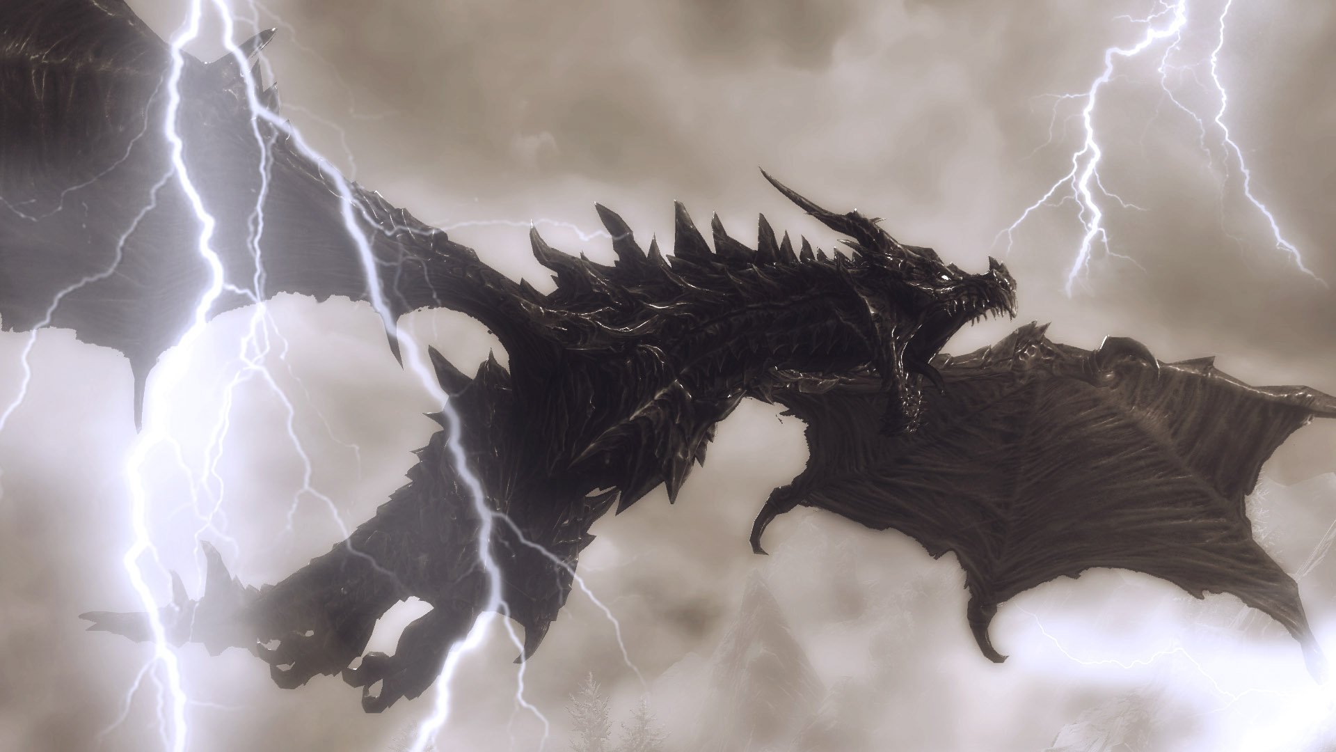 Epic Dragon Battle: Skyrim HD Wallpaper