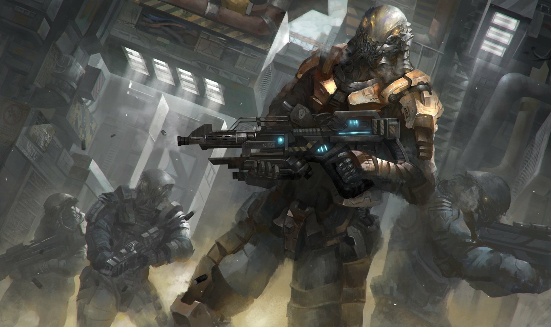 Download Sci Fi Warrior HD Wallpaper by Wang Junlin