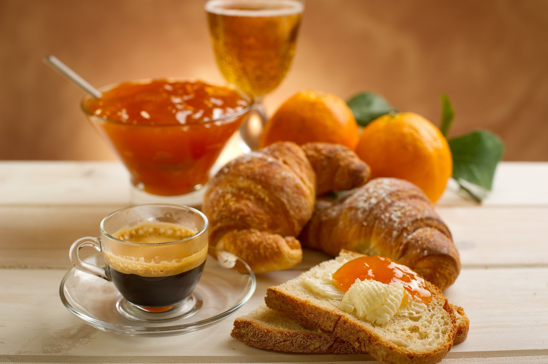 Sun-Kissed Breakfast: Croissants, Fresh Oranges & Coffee in 4K Ultra HD