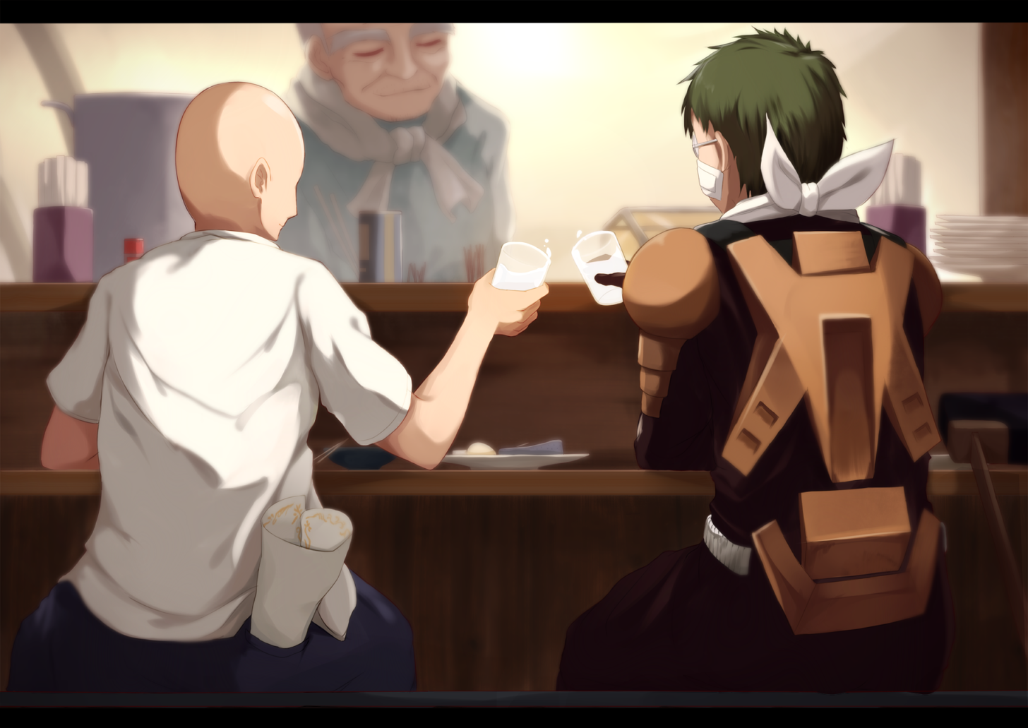 HD Wallpaper: Mumen Rider & Saitama from One-Punch Man by いがくせい