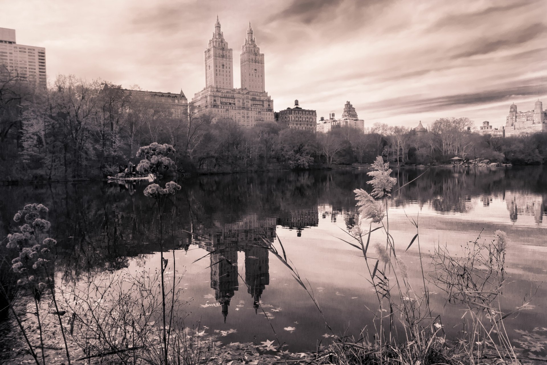 Man-Made Reflections: New York Park Skyline — 5K Ultra HD