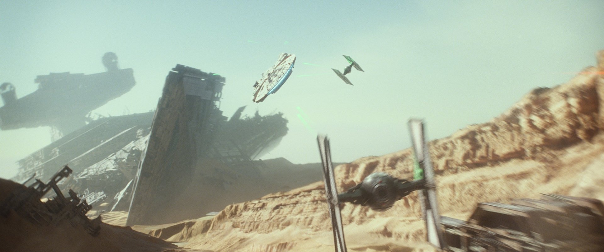 Epic Star Wars Duel: TIE Fighter vs. Millennium Falcon HD Wallpaper