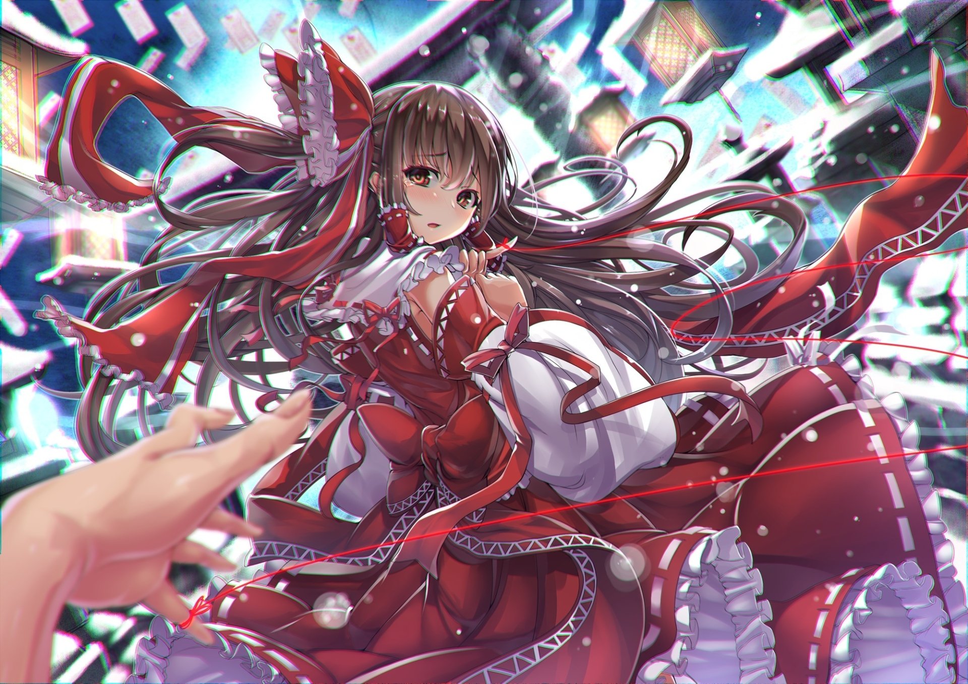 Reimu Hakurei - Stunning HD Anime Wallpaper with Fiery Red Dress ...