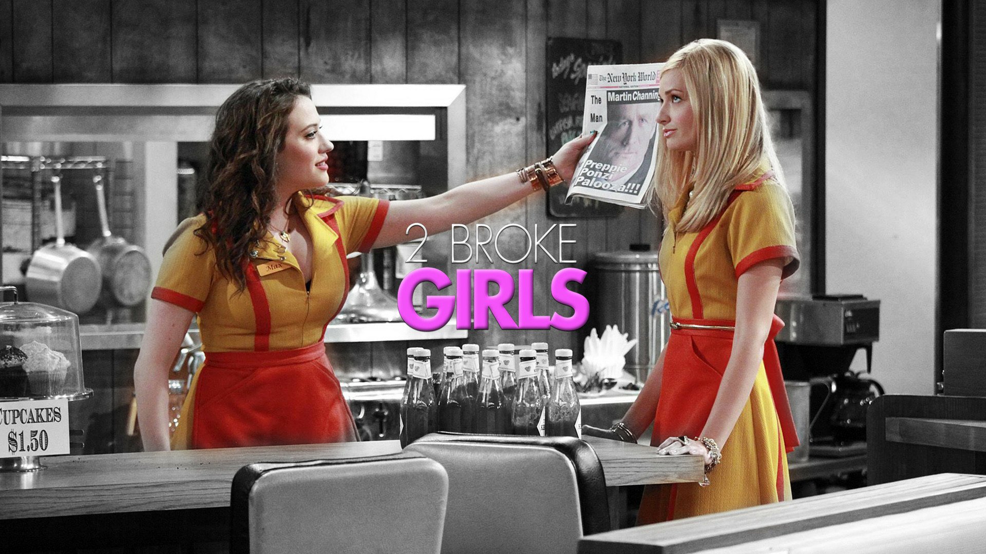 HD Wallpaper of 2 Broke Girls: Max Black & Kat Dennings