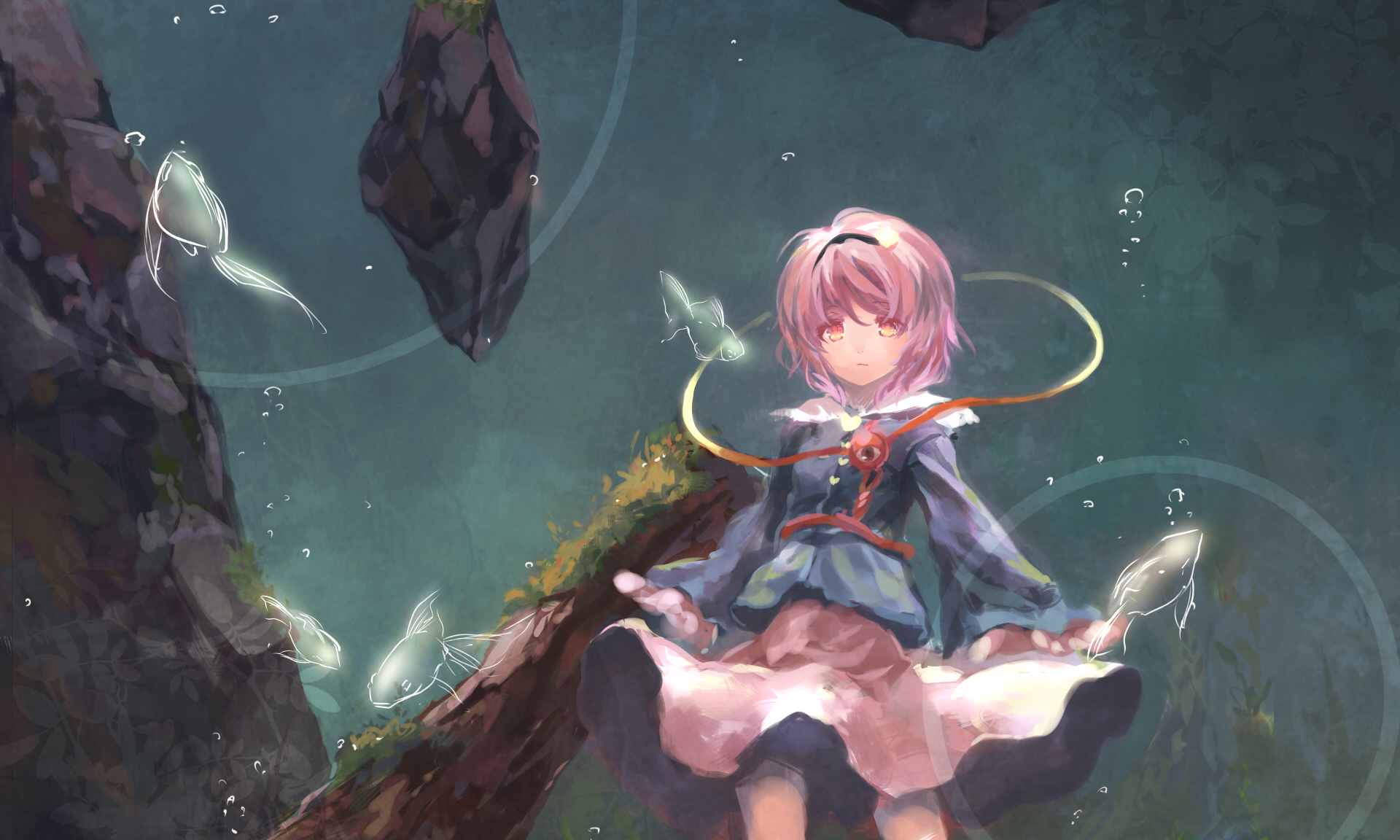 Download Fish Yellow Eyes Skirt Pink Hair Short Hair Satori Komeiji ...