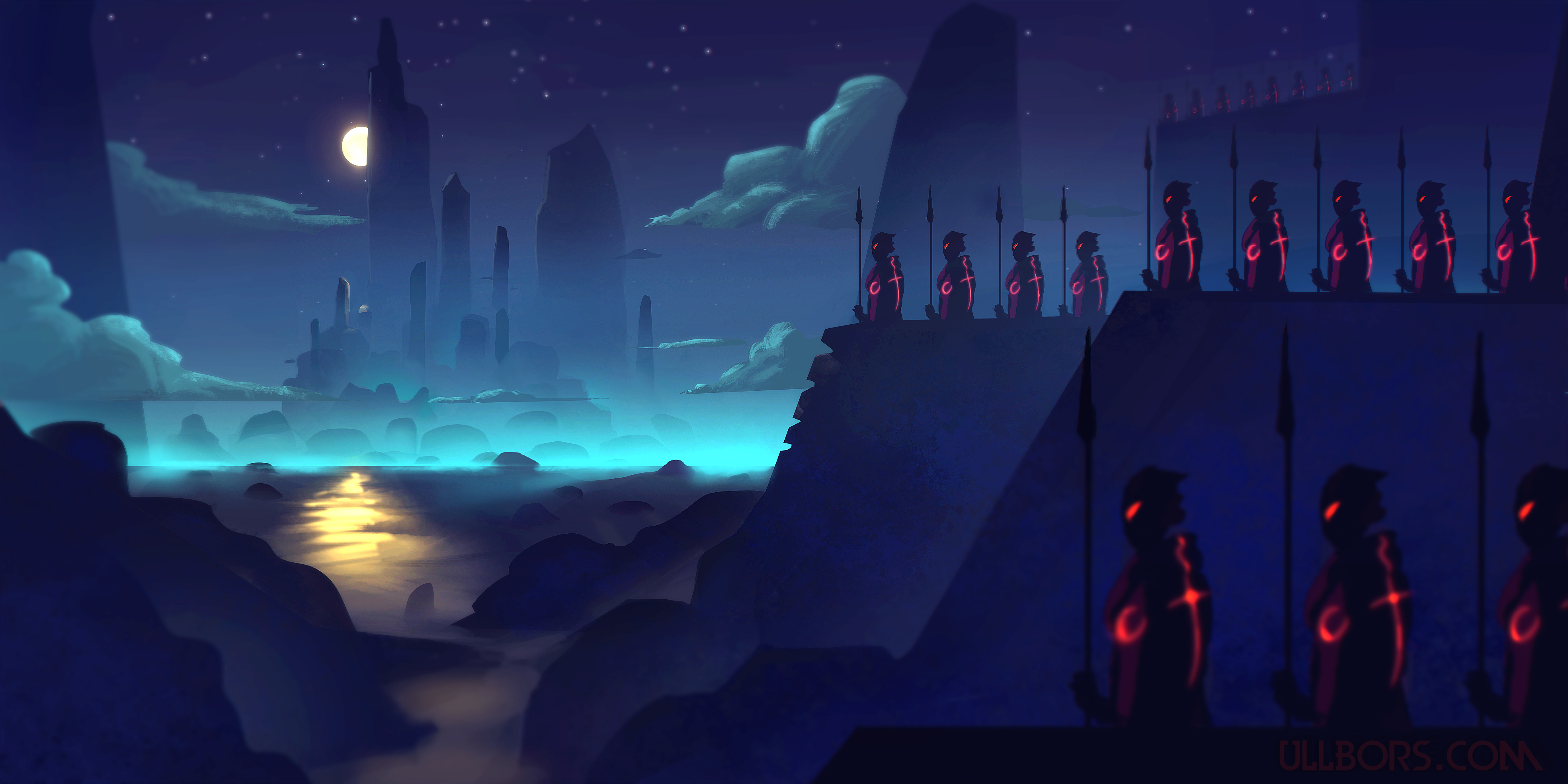 Download Moon Landscape Night Fantasy Warrior Fantasy Warrior Fantasy ...