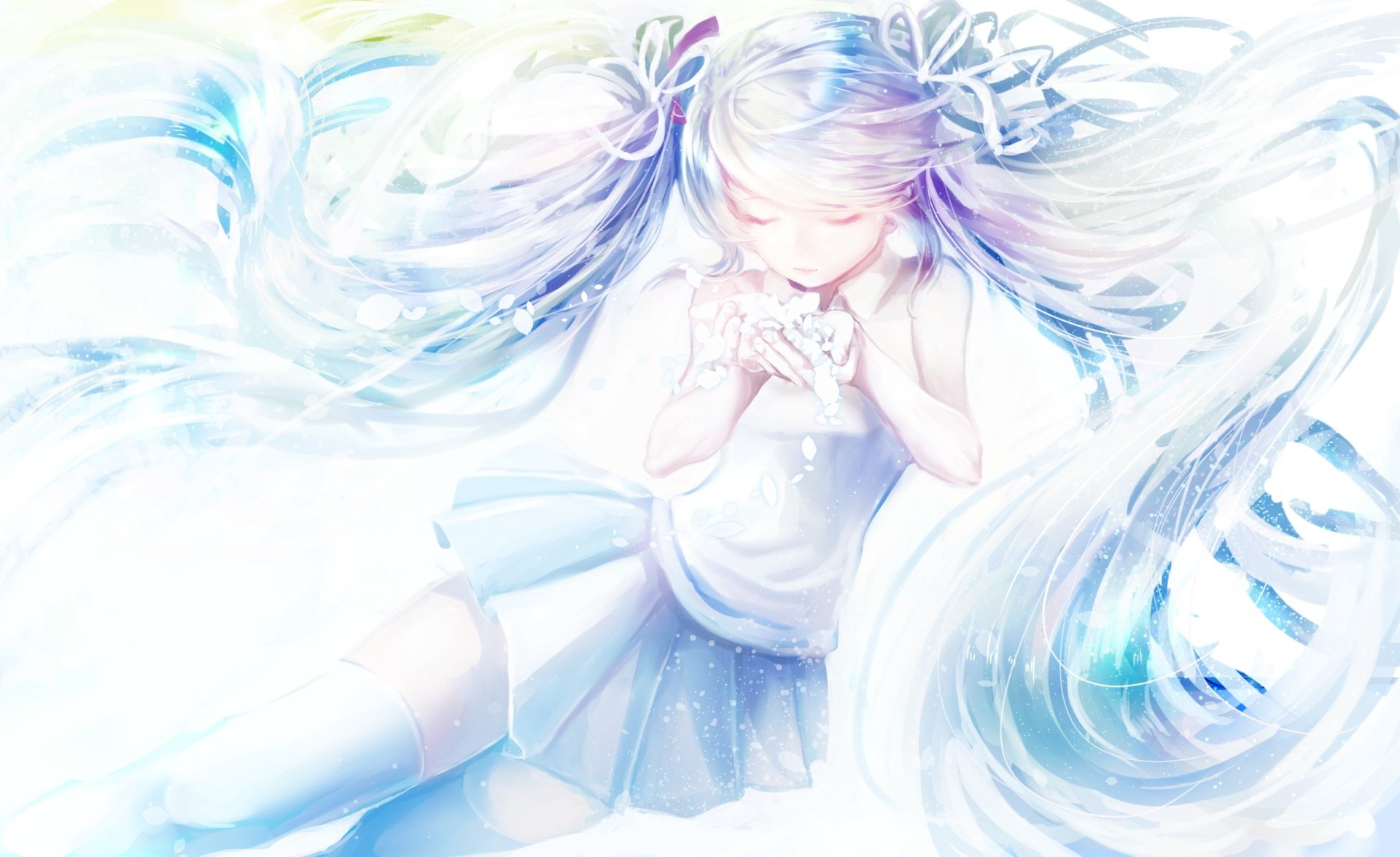 Dreamy Blue Twintails: Hatsune Miku HD Wallpaper | 2443x1495 ...