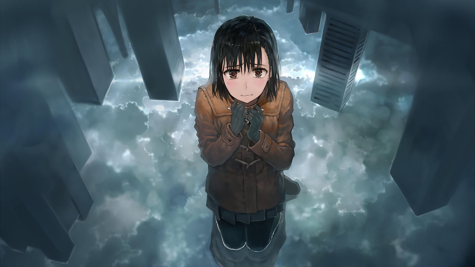 Original Anime HD Wallpaper: A Moment of Reflection by biyonbiyon