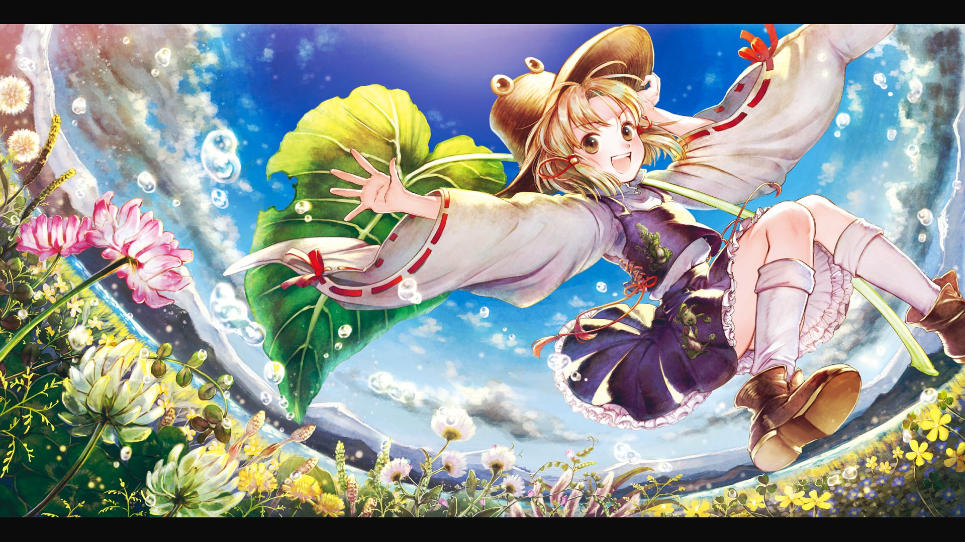 Suwako Moriya in Bloom – Stunning Touhou HD Anime Wallpaper by Sugi