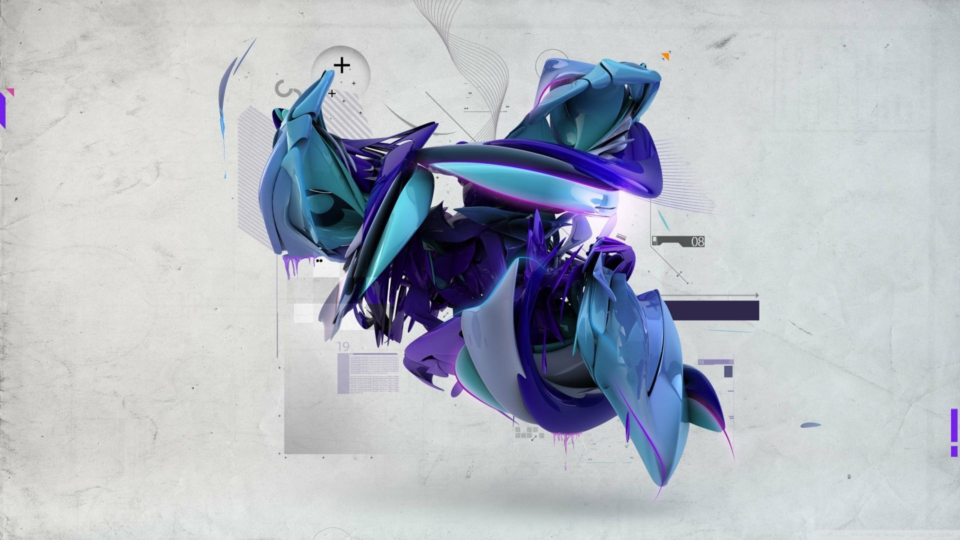 Download 3D CGI Abstract Shapes HD Wallpaper