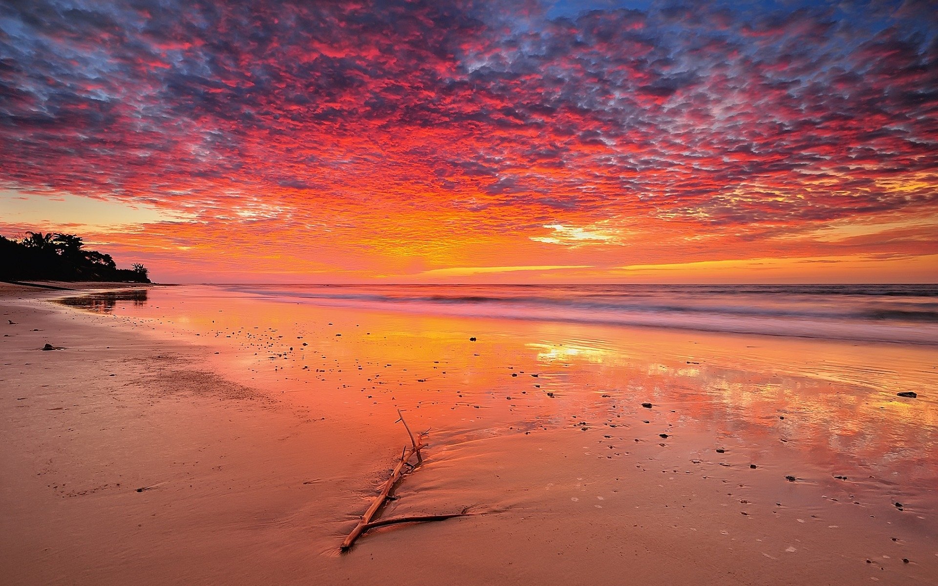Download Horizon Orange (Color) Sky Sea Ocean Beach Nature Sunset HD ...