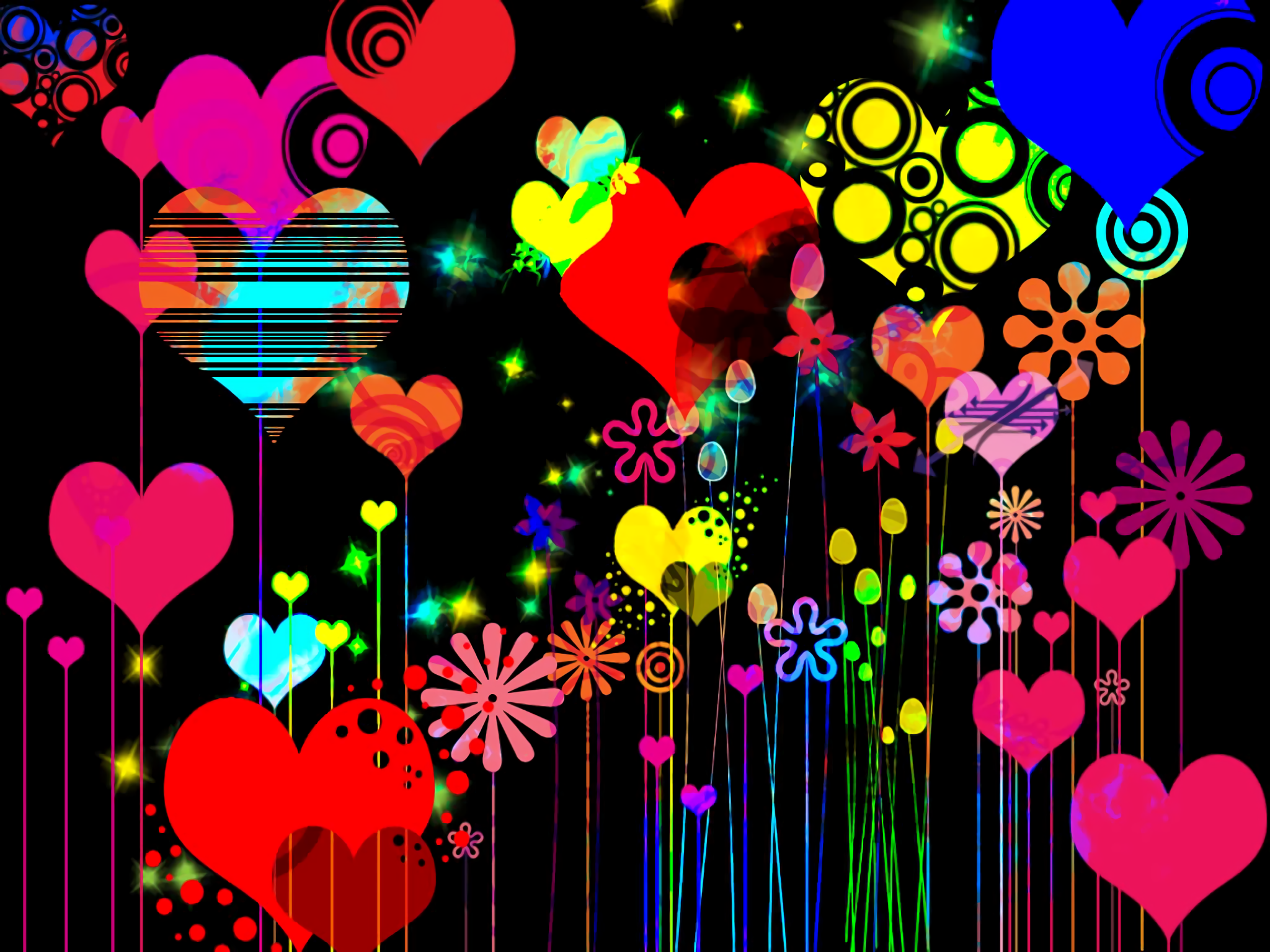 Download Colorful Colors Artistic Heart HD Wallpaper