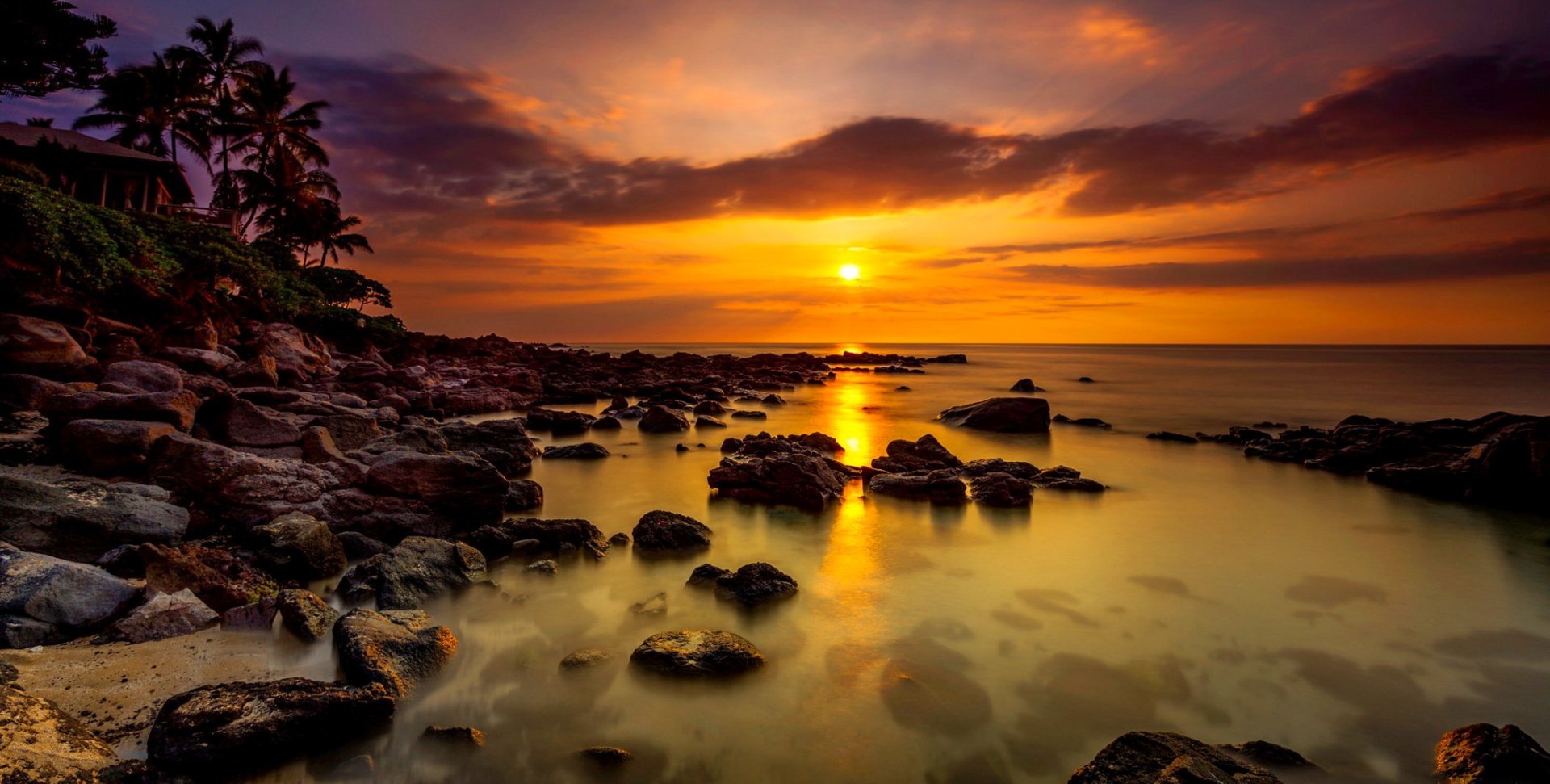 Download Tropical Horizon Sky Sea Ocean Beach Nature Sunset Wallpaper ...