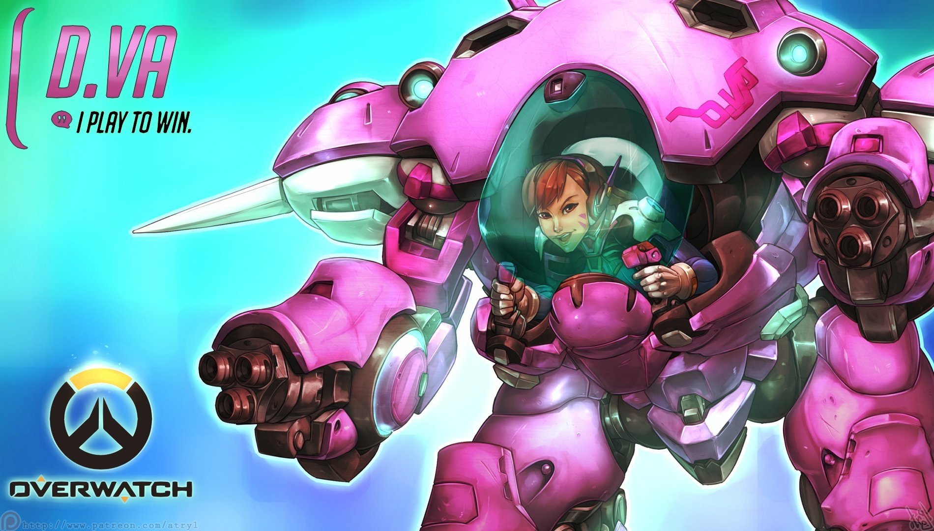 D.Va Dominates: High-Def Overwatch Action Wallpaper