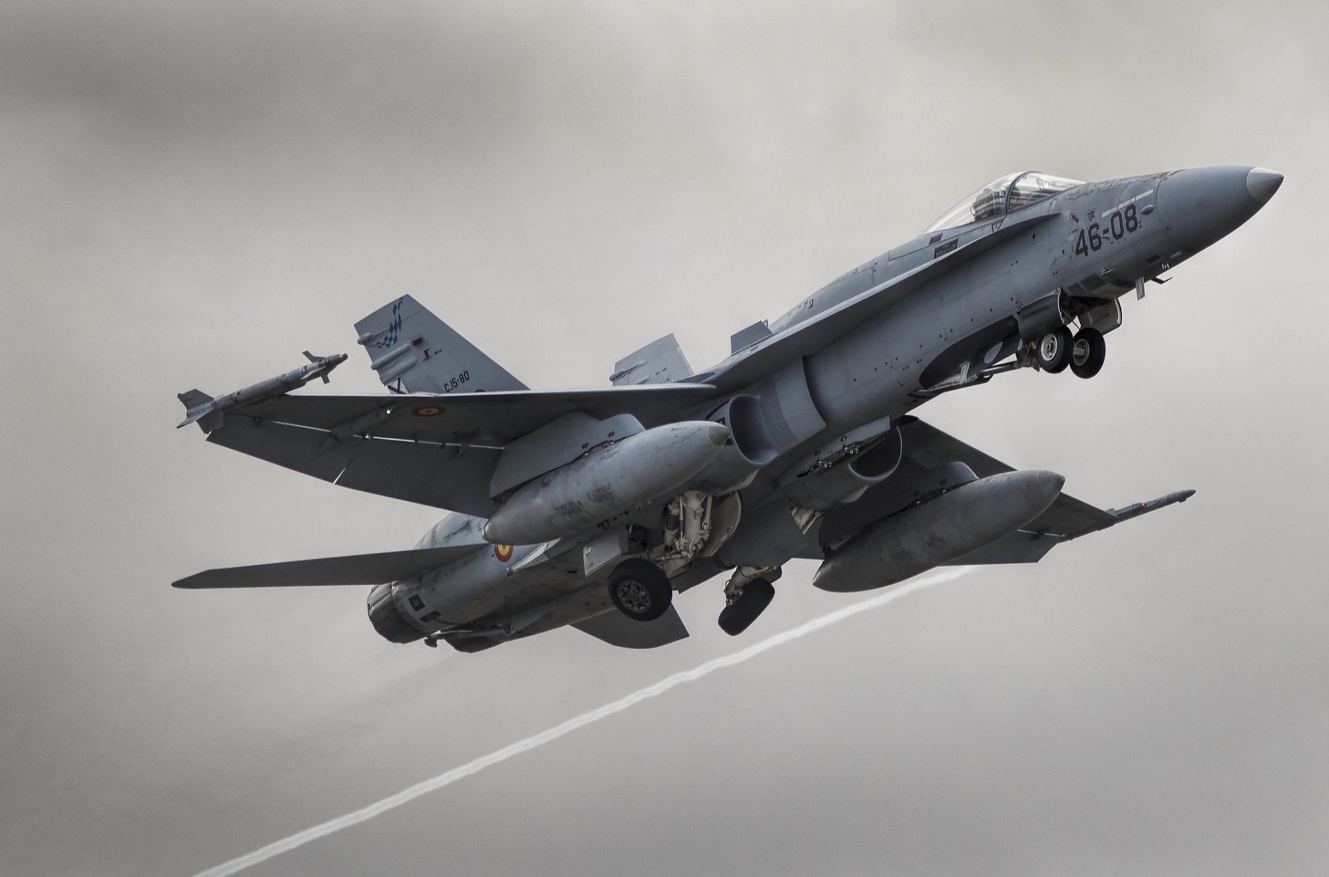 F/A-18 Hornet Military Jet Fighter HD Wallpaper: Modern Warplane in Action