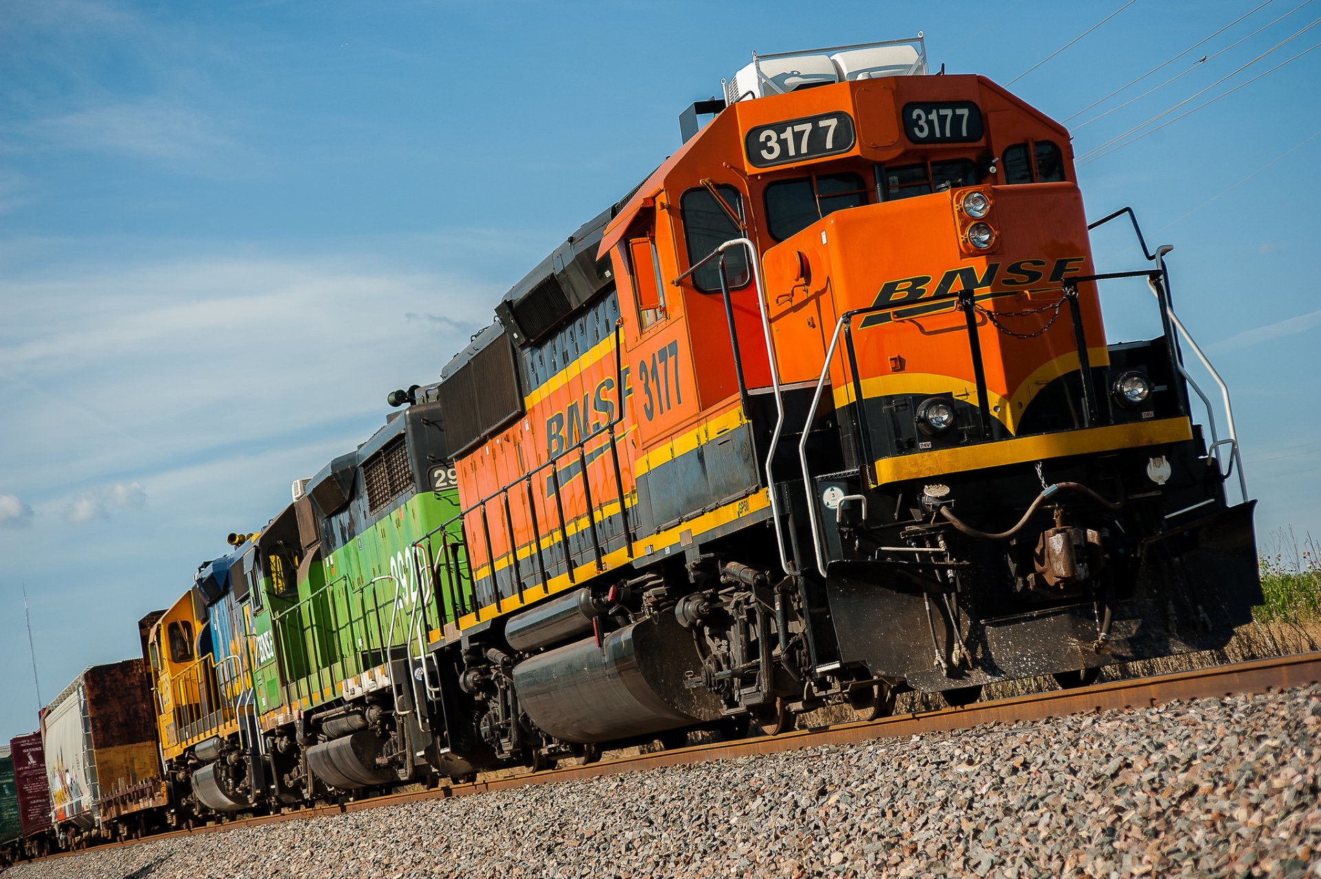 Powerful Locomotive HD: Vibrant Train on the Tracks | 2048x1363 ...