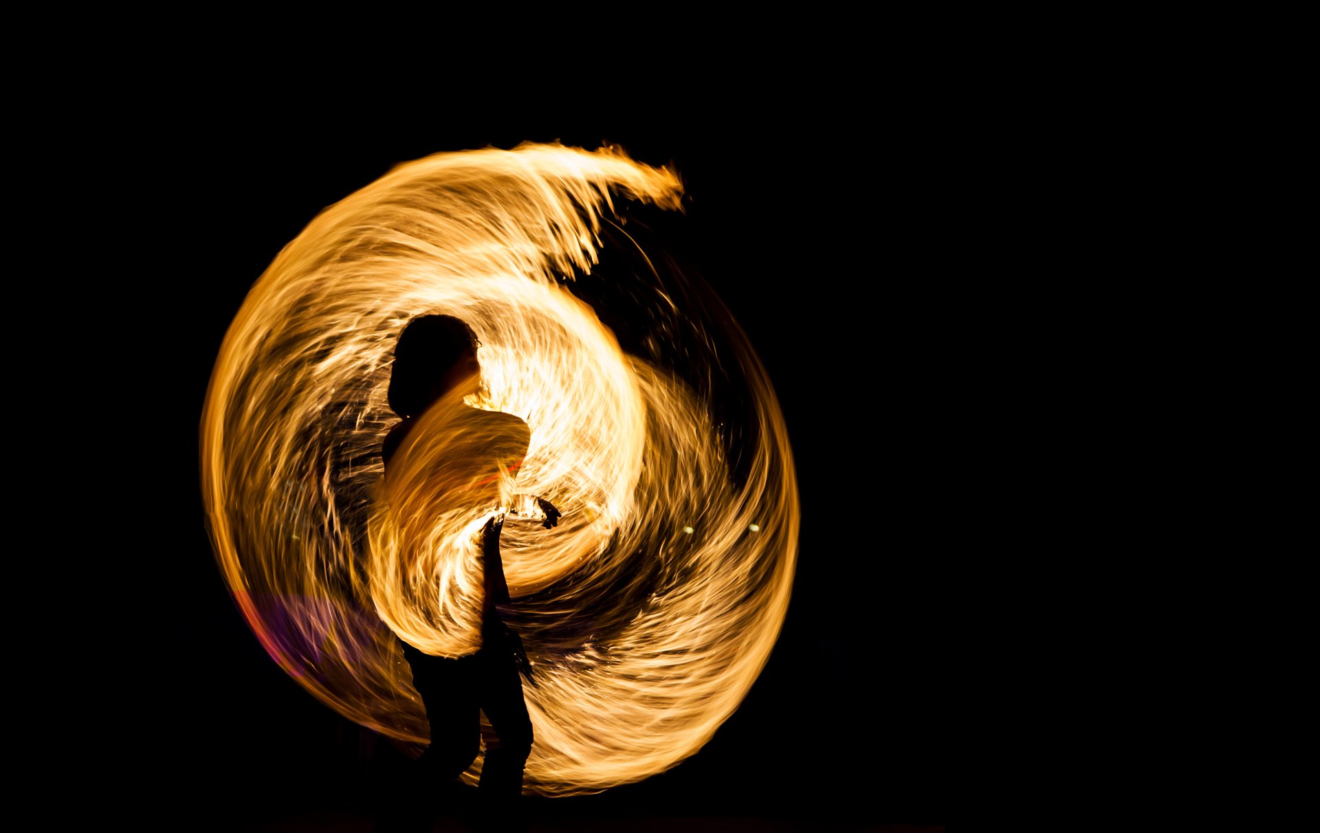 Download Light Night Photography Fire Juggling HD Wallpaper