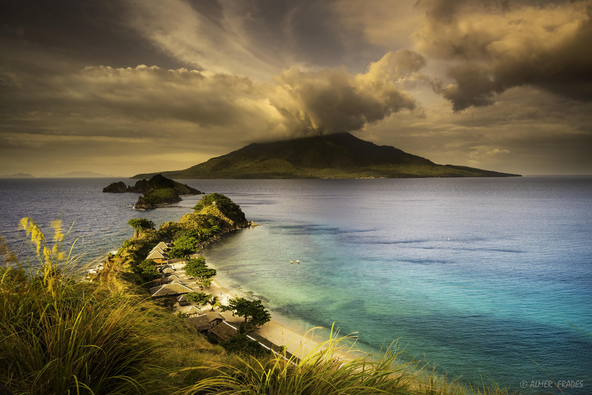 Volcanic Majesty: Ocean and Clouds in Stunning HD Nature Wallpaper by ...
