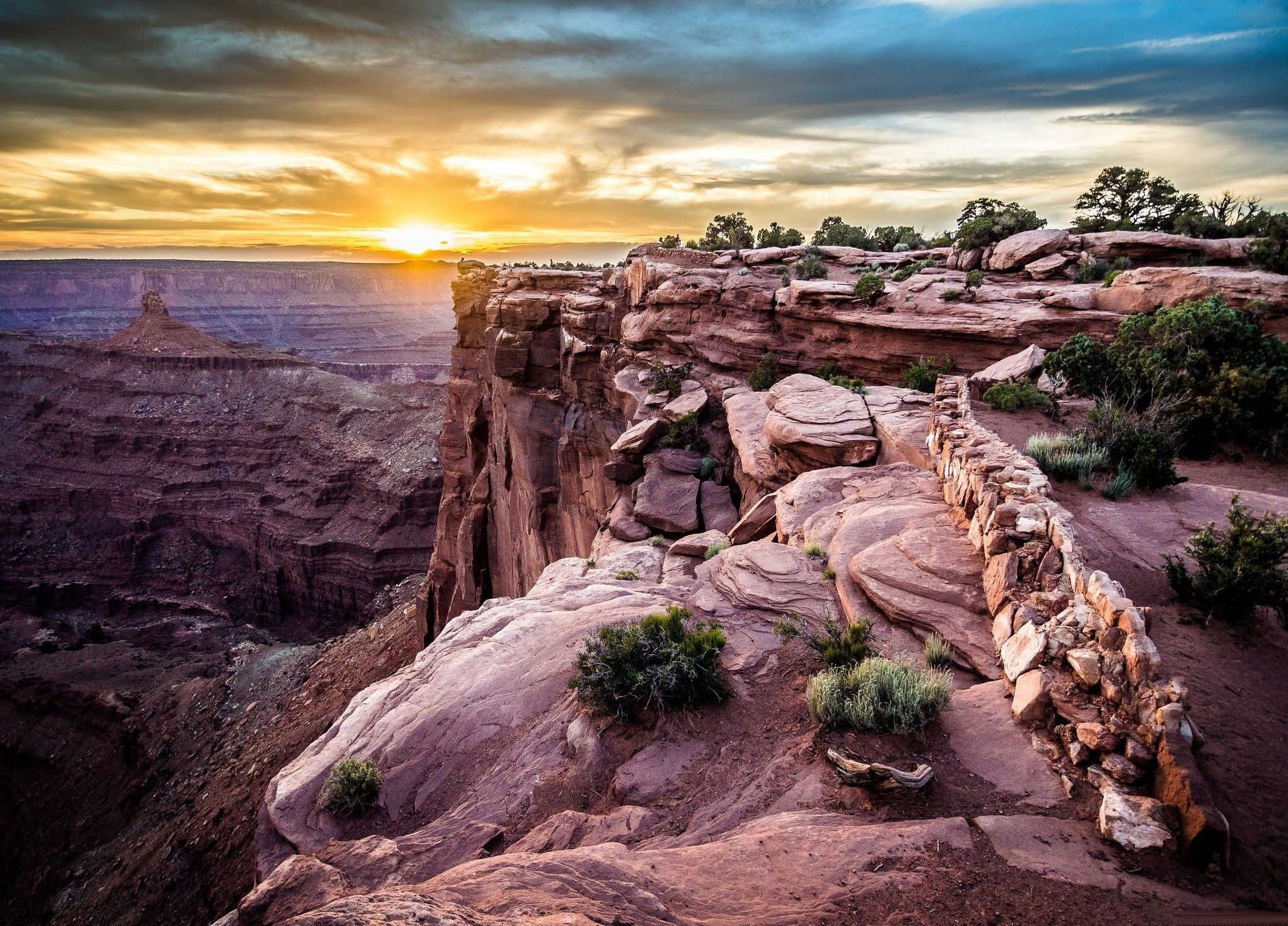 Download Sunset Nature Canyon HD Wallpaper