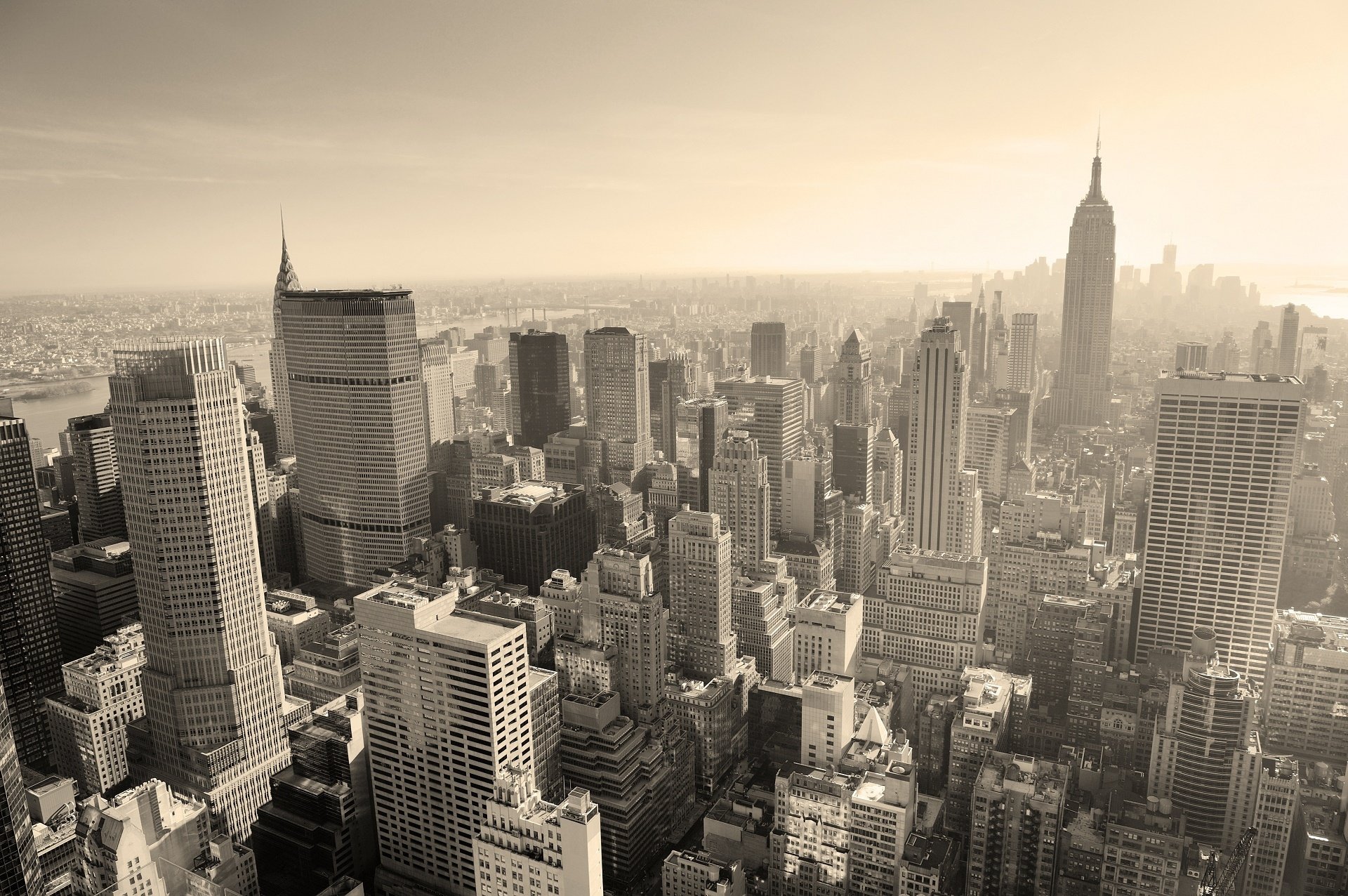 Download Sepia Man Made New York HD Wallpaper