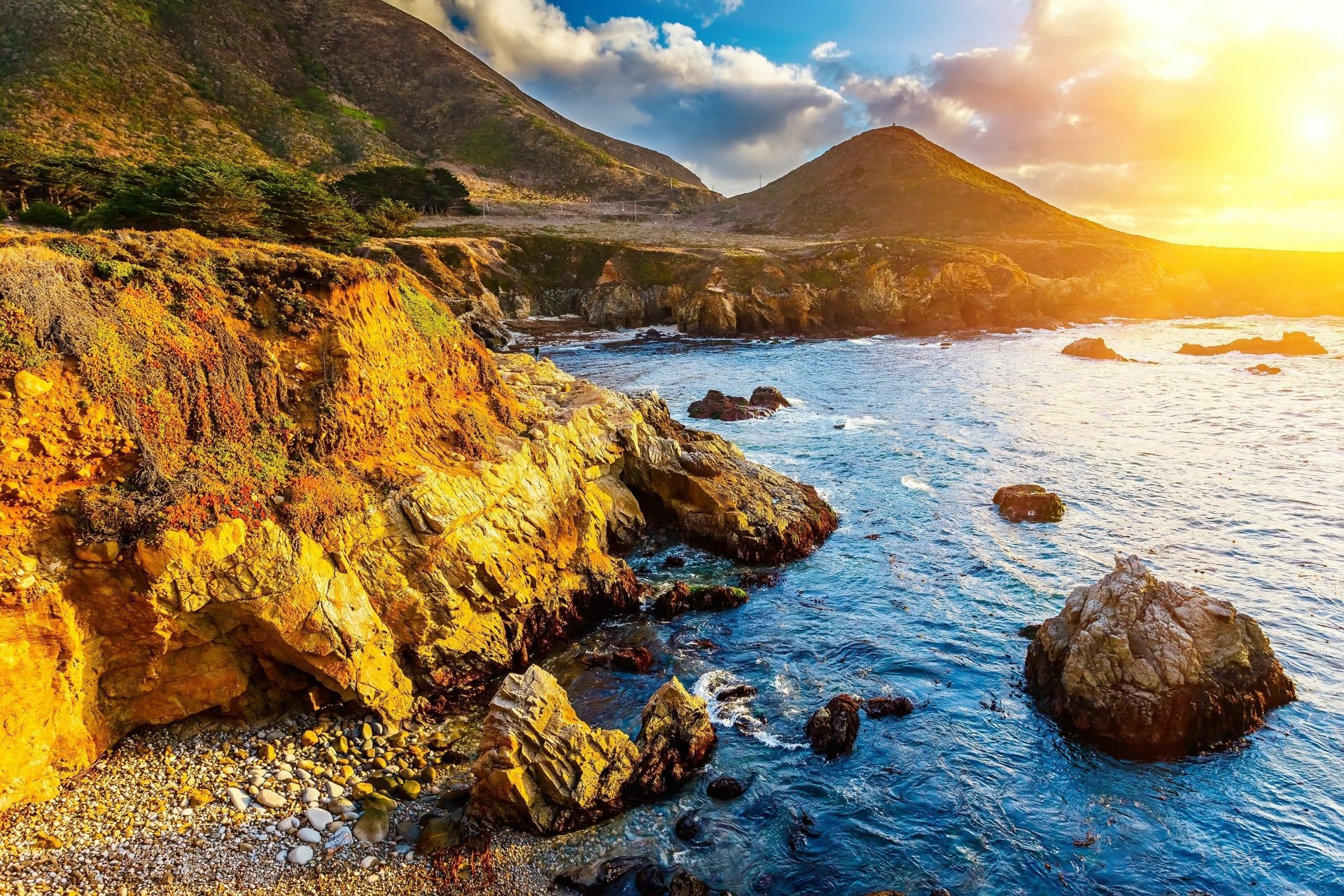 Golden California Coastline — 4K Ultra HD Ocean Wallpaper