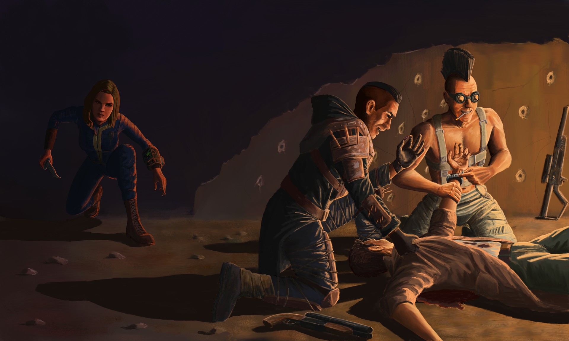 Fallout 4 HD Wallpaper: Intense Survival Scene from the Wasteland by ...