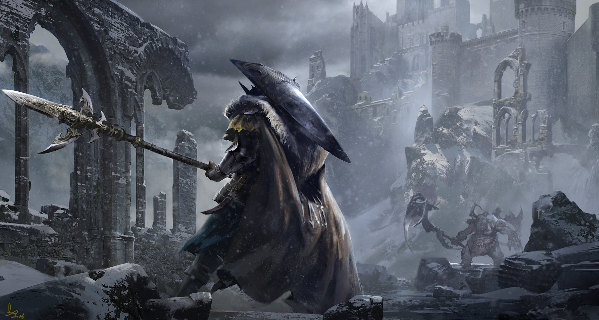 Frozen Fortress: The Creature’s Last Stand in a Snowy Fantasy Warzone ...