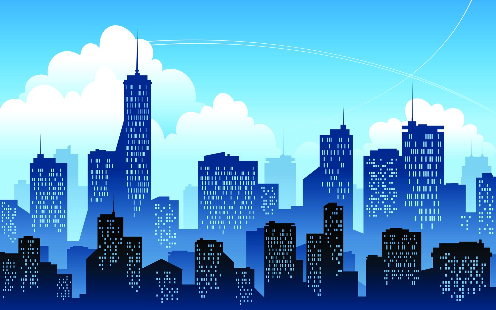 Blue World City Wallpaper