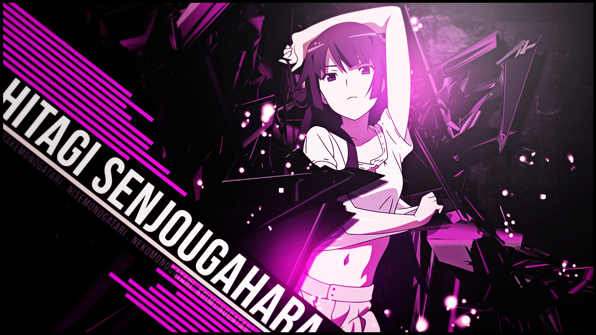 Hitagi Senjōgahara HD Wallpaper – Striking Anime Art from Monogatari Series