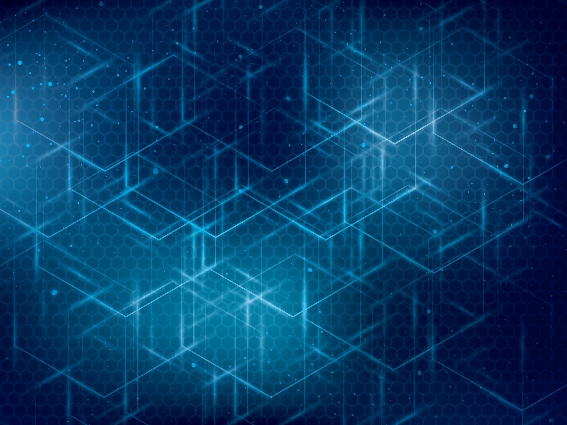 Blue Hexagon Matrix — Abstract HD Wallpaper | 1920x1440 | Wallpaper Abyss