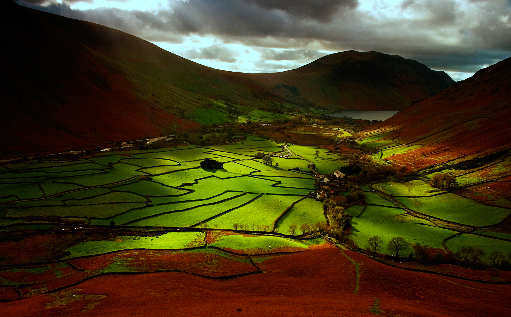Download Mountain Field Valley Photography Landscape HD Wallpaper