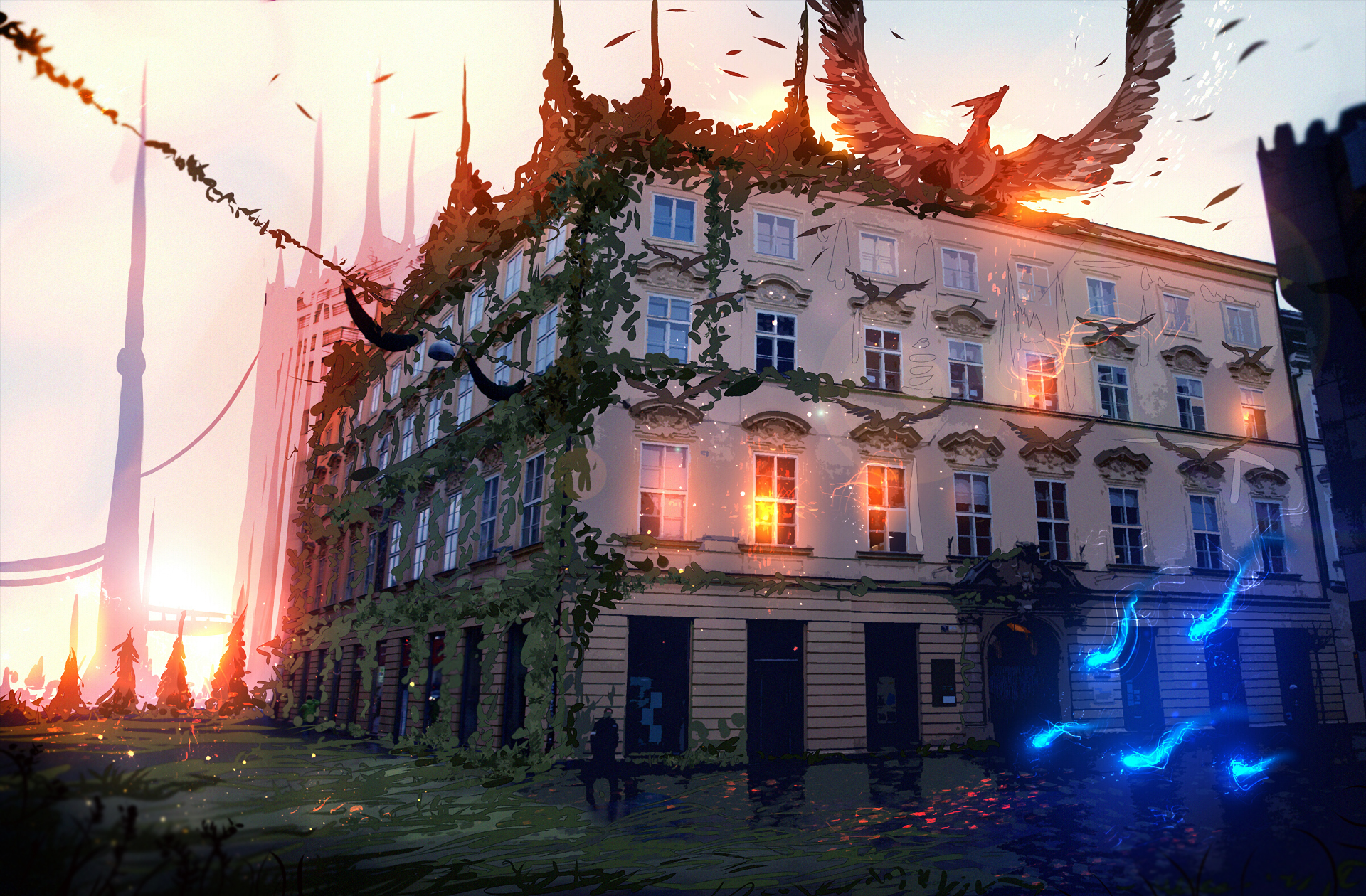 Download Fantasy Building HD Wallpaper by Benjamin Cehelsky