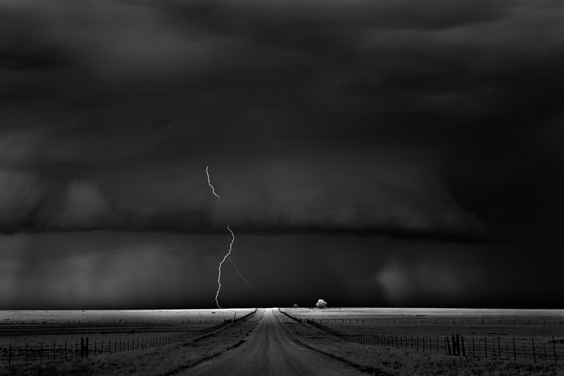 Download Black & White Field Road Photography Lightning HD Wallpaper