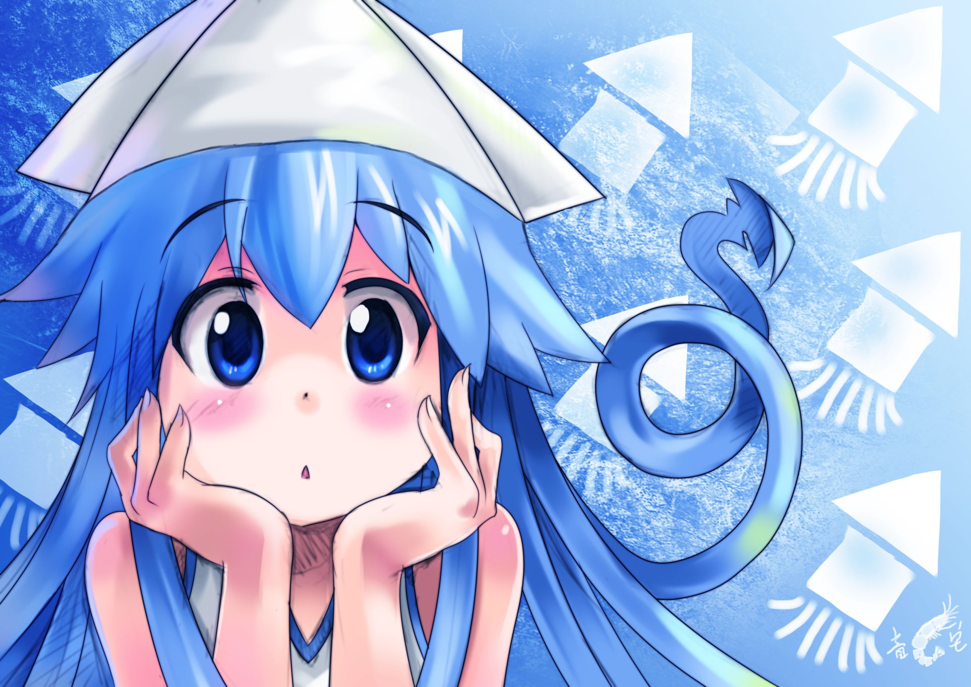 Download Ika Musume Anime Squid Girl HD Wallpaper