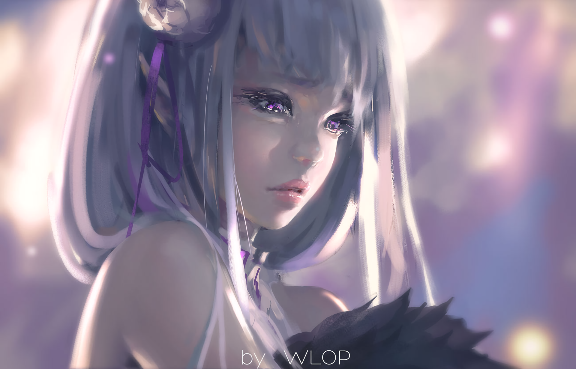 Emilia from Re:ZERO - Stunning HD Wallpaper by Wang Ling | 1920x1231 ...