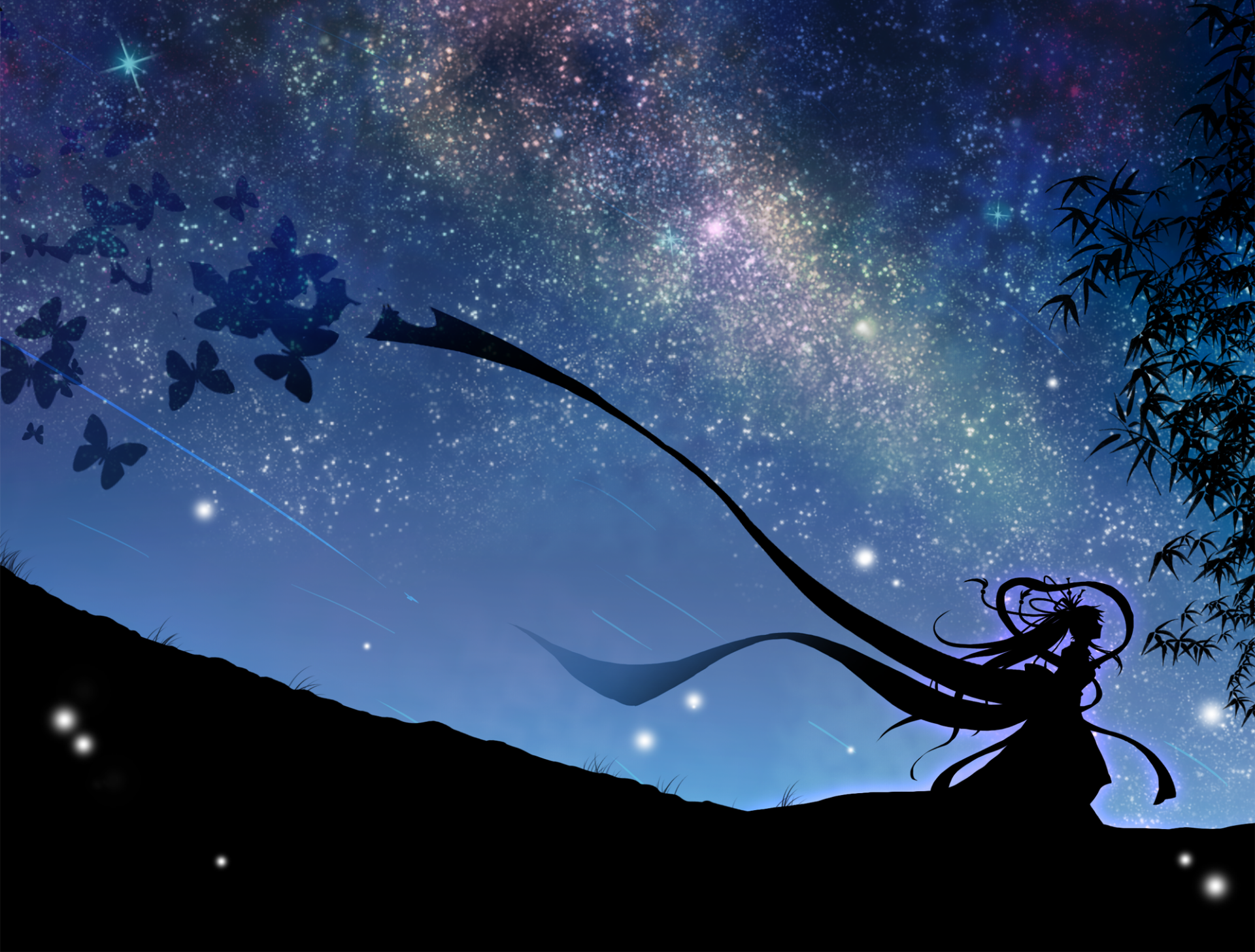 Hatsune Miku HD Wallpaper: A Celestial Anime Journey