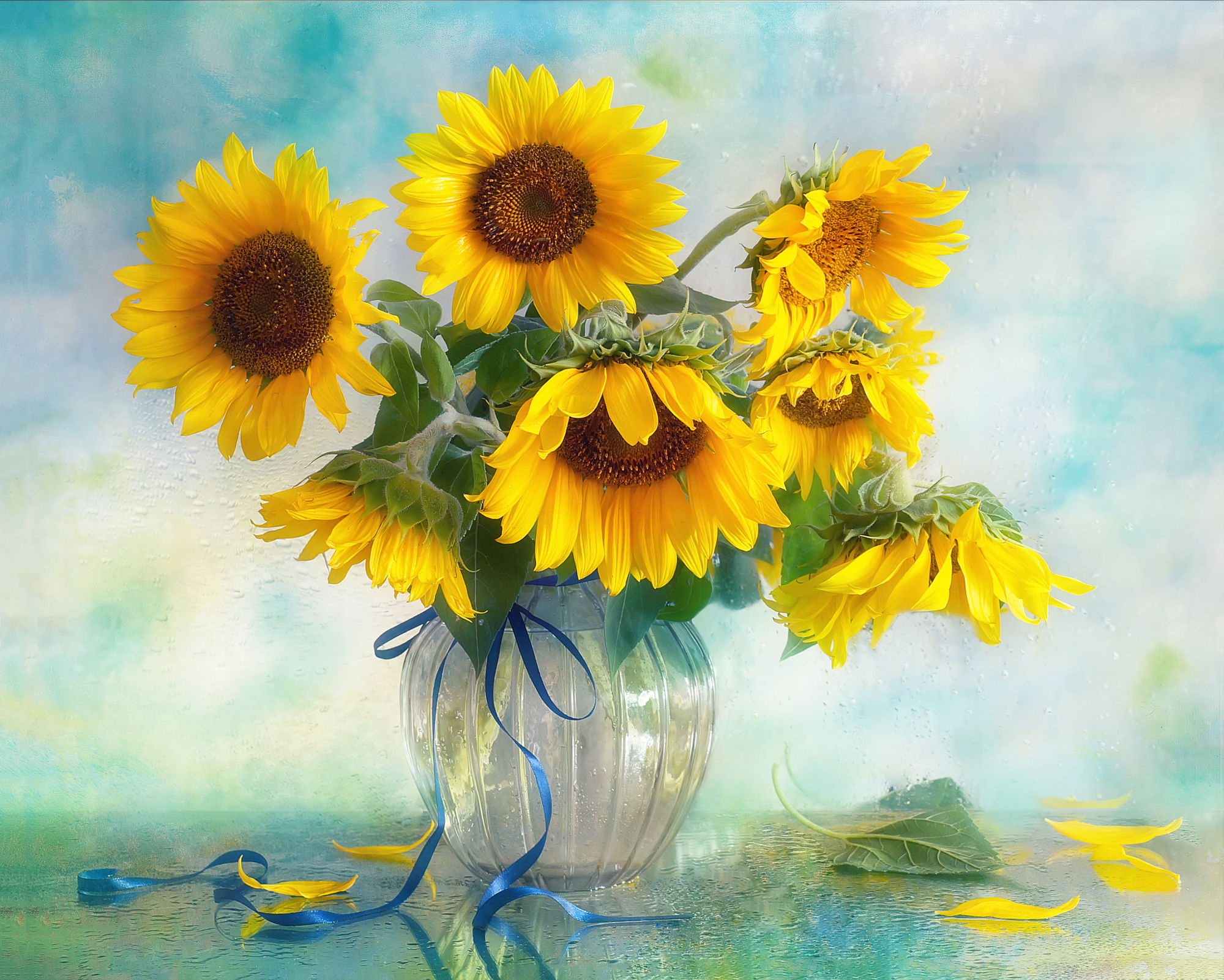 Download Yellow Flower Still Life Vase Sunflower Man Made Flower HD ...