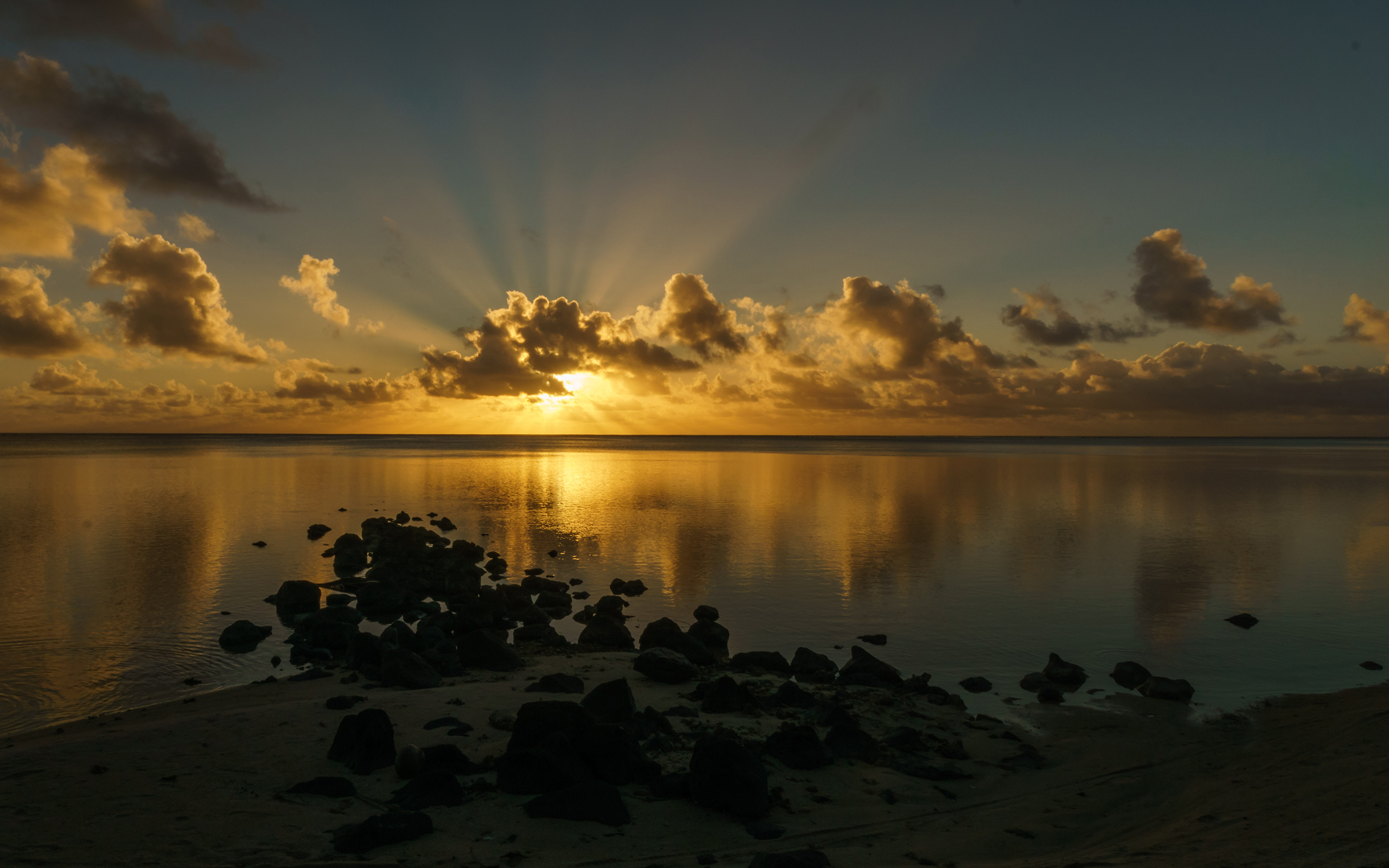 Download Horizon Sea Ocean Cloud Sun Nature Sunset HD Wallpaper