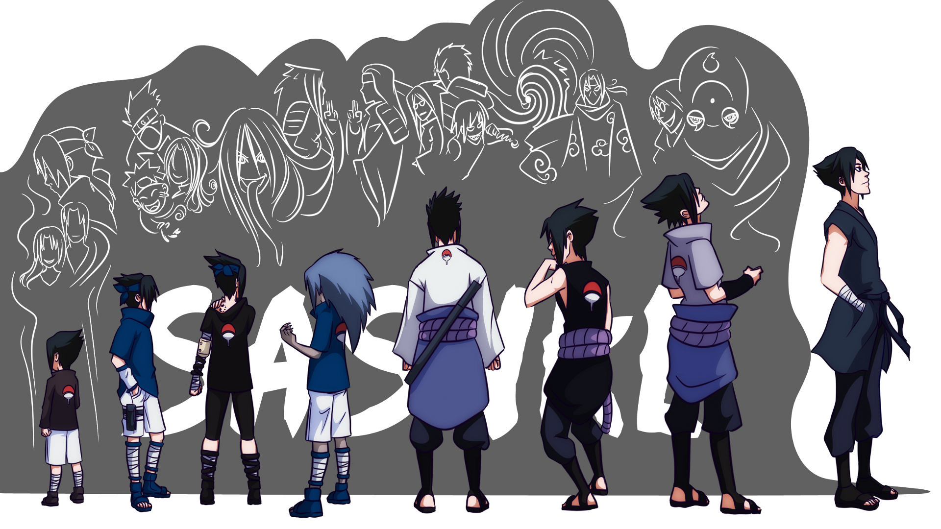 Epic Sasuke Uchiha Evolution - HD Naruto Anime Wallpaper