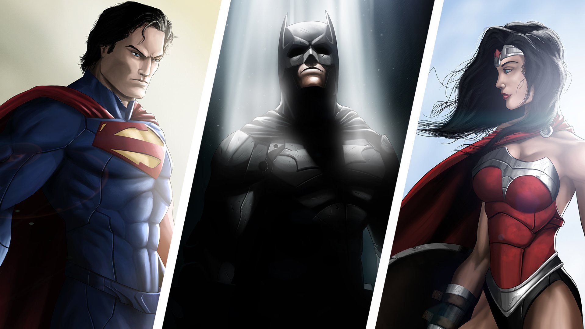 DC Comics Superhero HD Wallpaper: Wonder Woman, Superman & Batman Unite