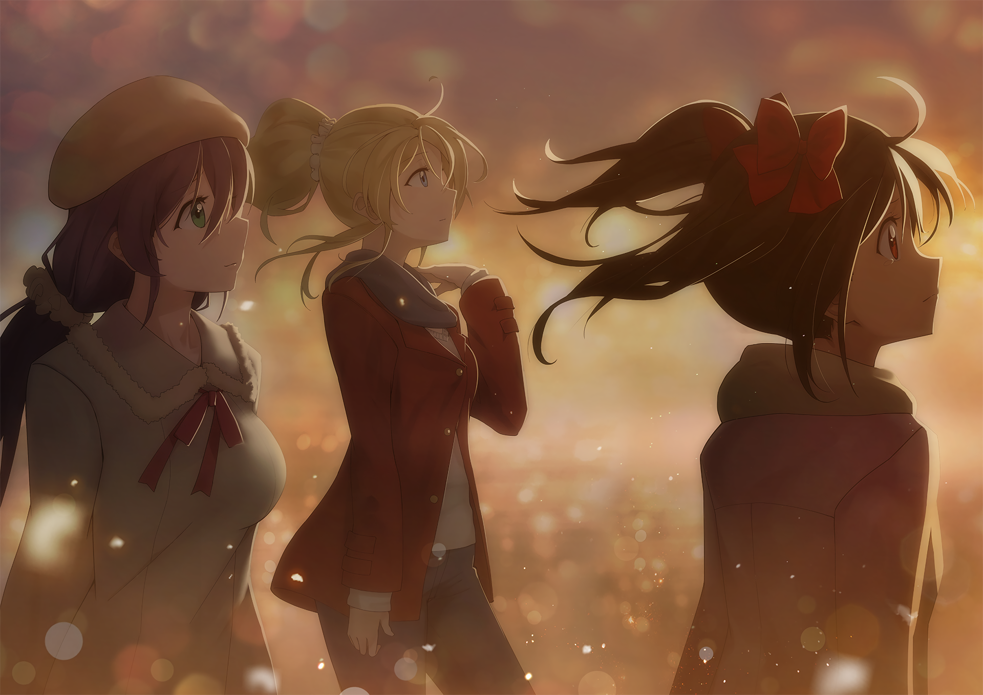 Love Live! HD Wallpaper – Nozomi, Eri & Nico in Stunning Sunset Glow by ...