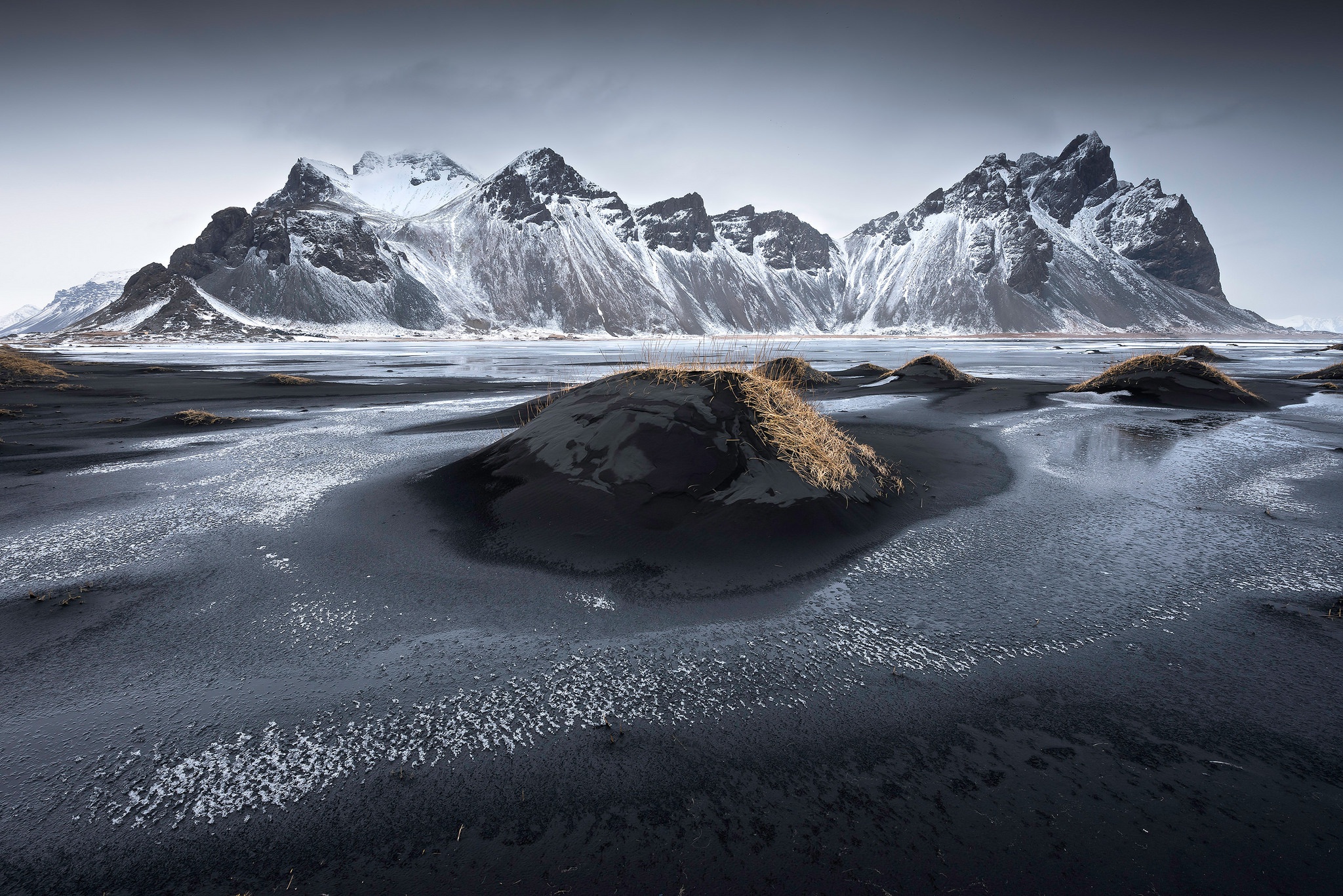 Download Landscape Sand Beach Nature Mountain HD Wallpaper