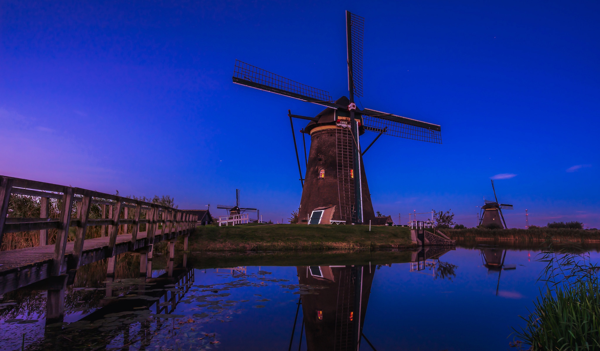 Download River Reflection Netherlands Man Made Windmill HD Wallpaper