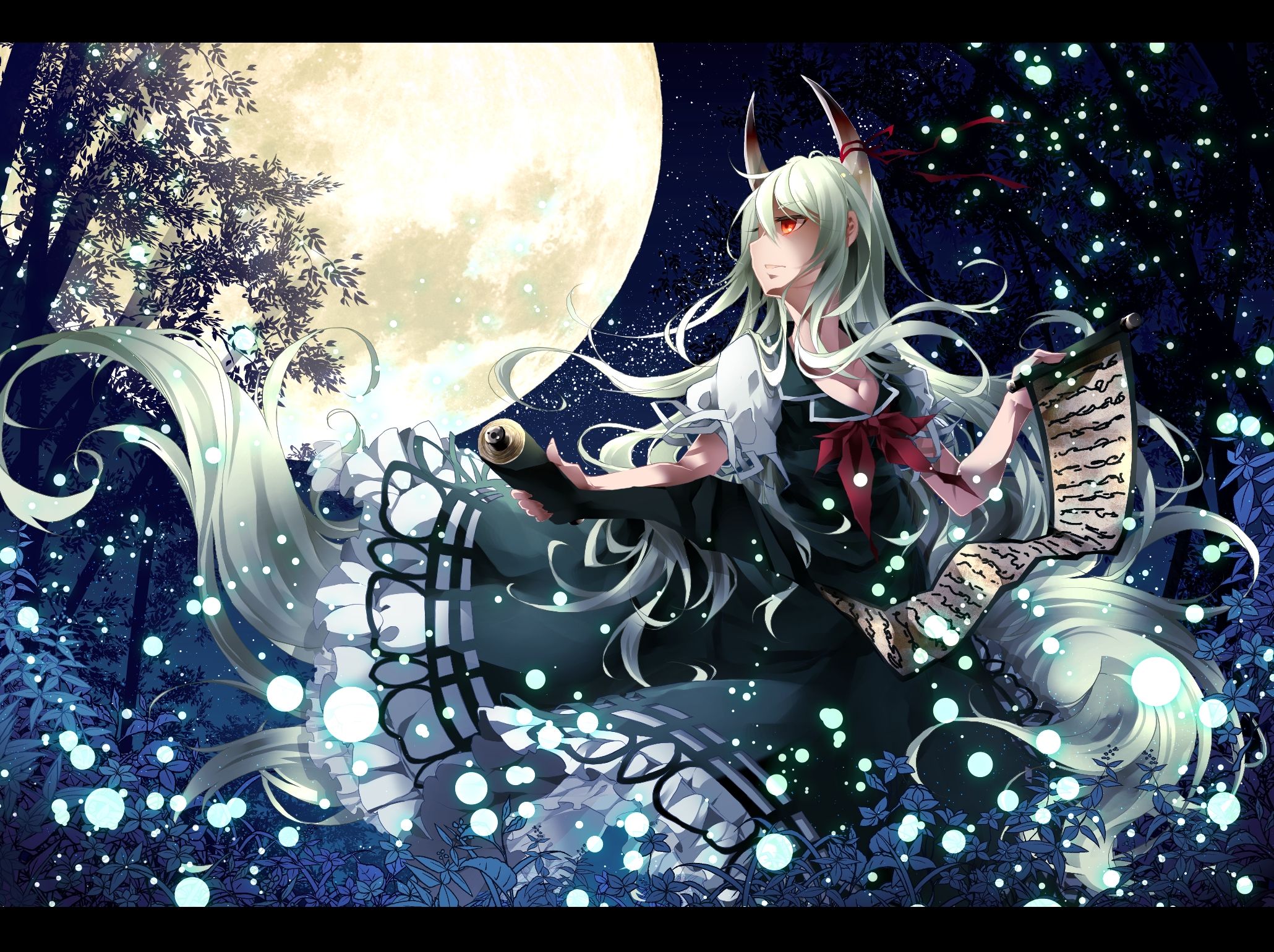 Download Anime Touhou Night Moon Anime Night HD Wallpaper