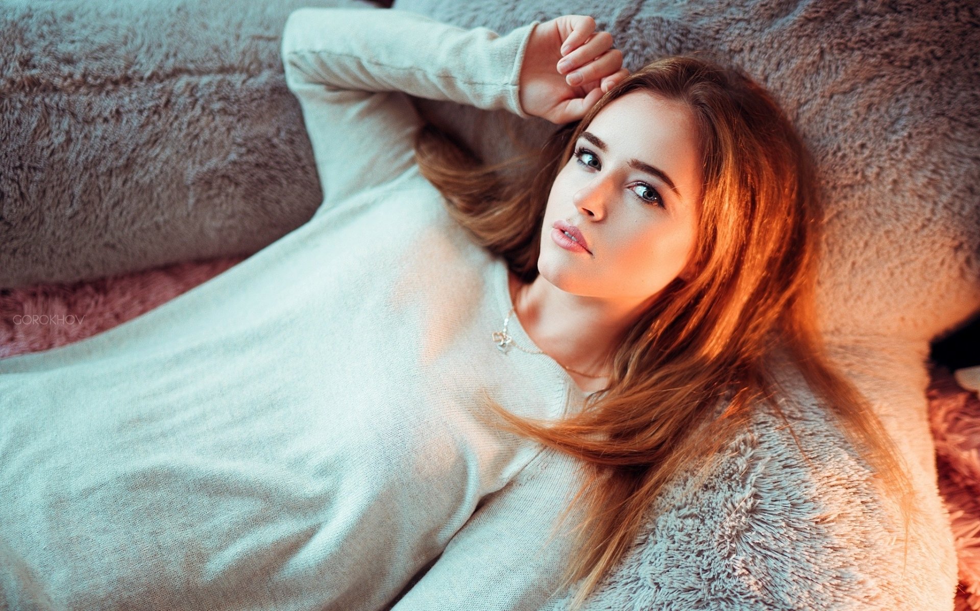 Serene Model Lying Down - HD Wallpaper Elegance by Ivan Gorokhov