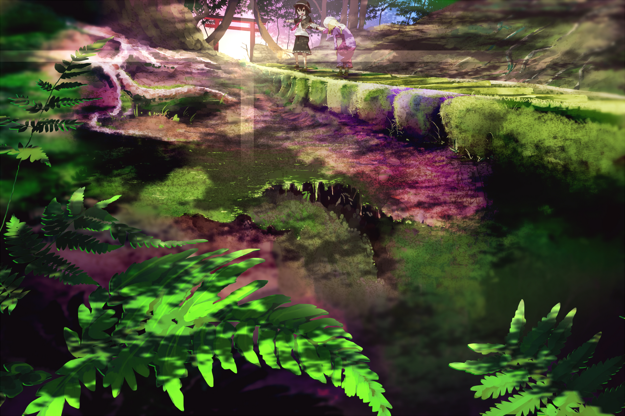 Touhou Anime Serenity: HD Fantasy Forest Wallpaper