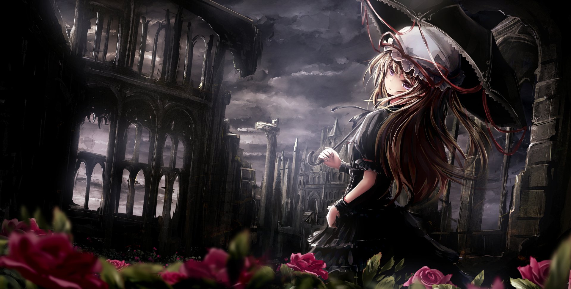 Gothic Touhou Twilight: Dark Anime HD Wallpaper by MISSILE228
