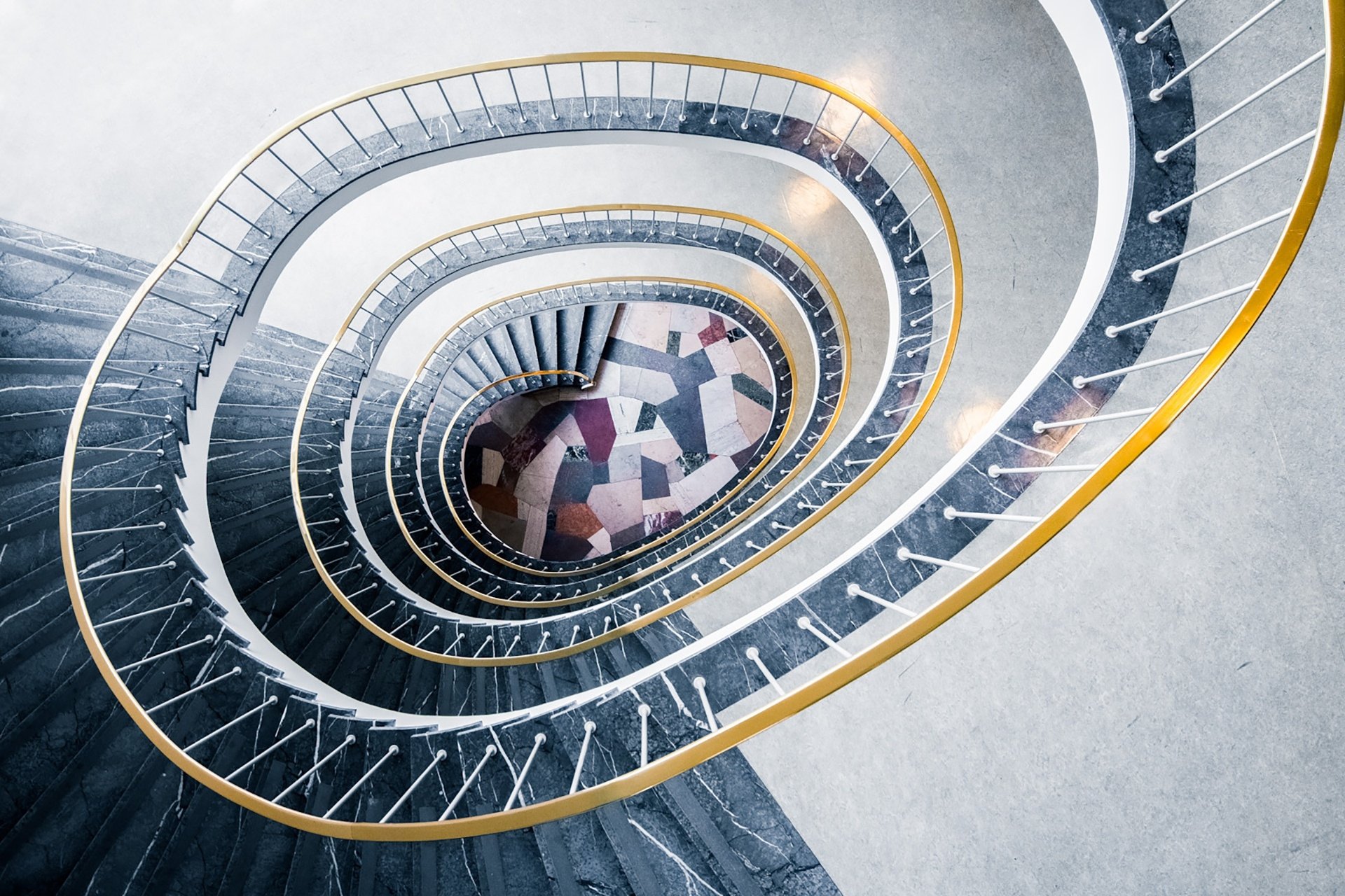 Download Spiral Staircase Man Made Stairs HD Wallpaper