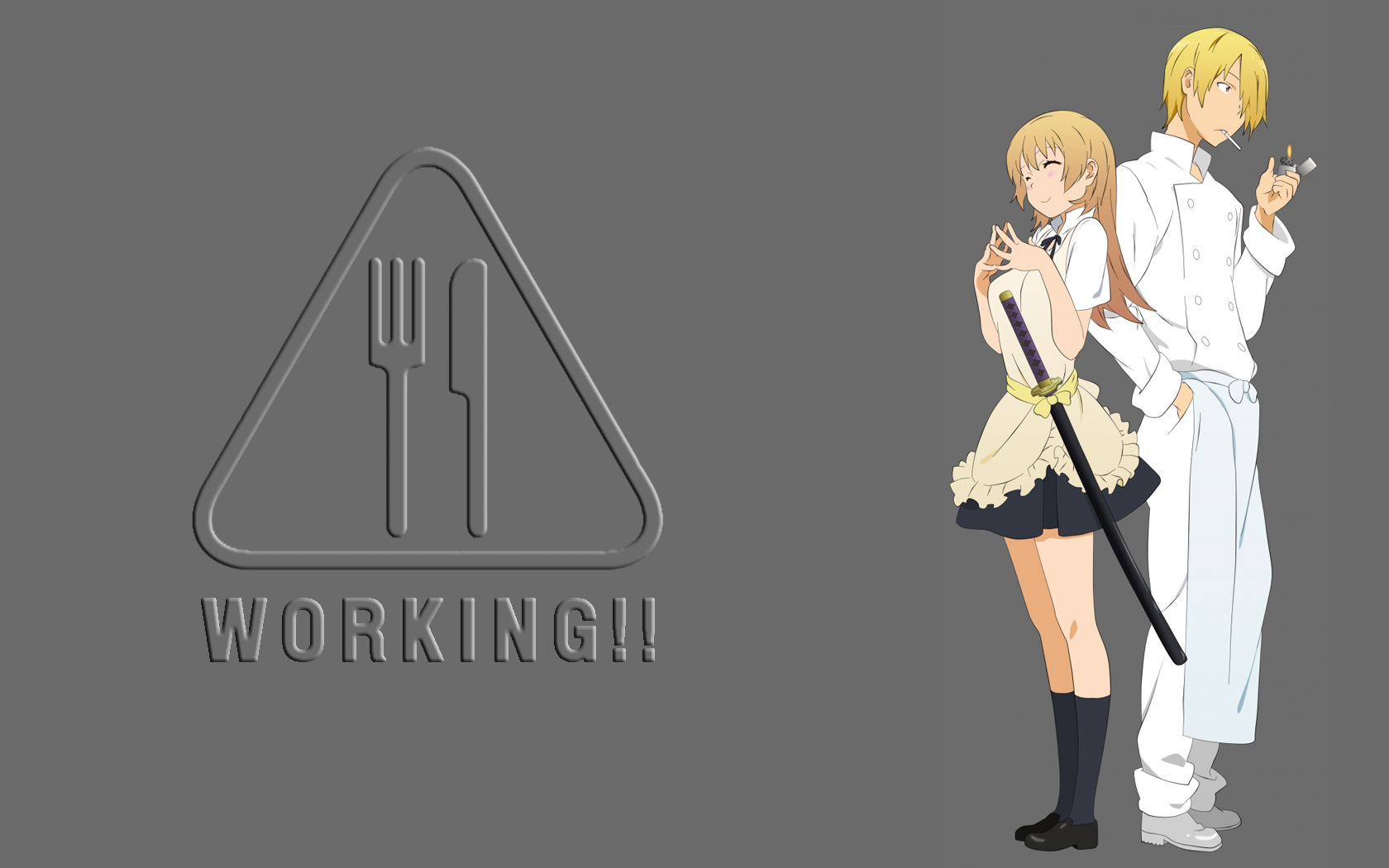 Working!! - Cafe Shift Duo HD Anime Wallpaper
