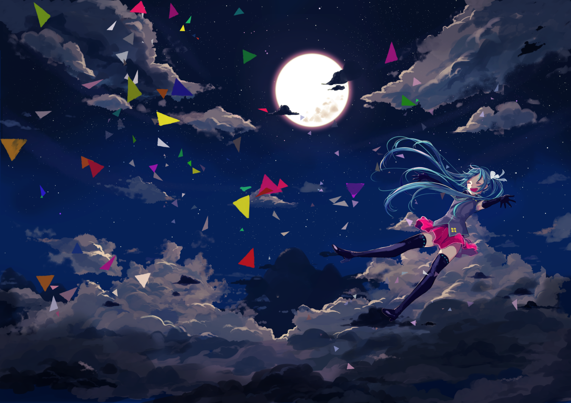 Hatsune Miku Night Flight – Stunning HD Anime Vocaloid Wallpaper ...